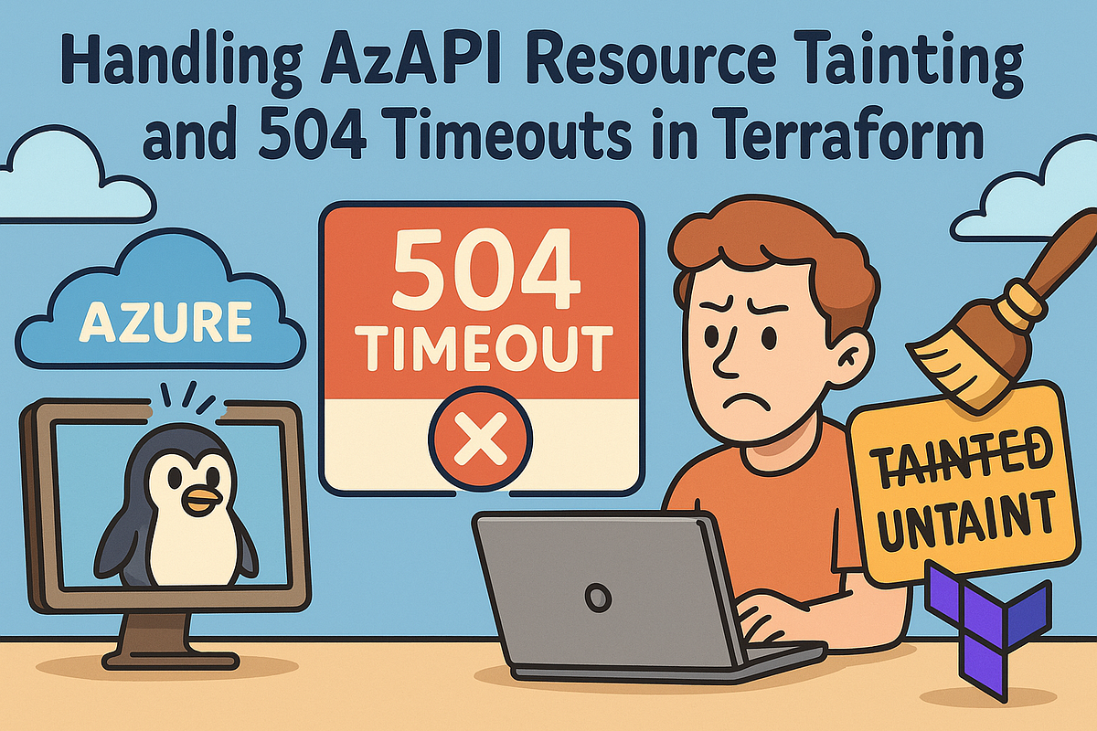 Handling AzAPI Resource Tainting due to 504 Gateway Timeouts in Terraform | by Mark Tinderholt ...