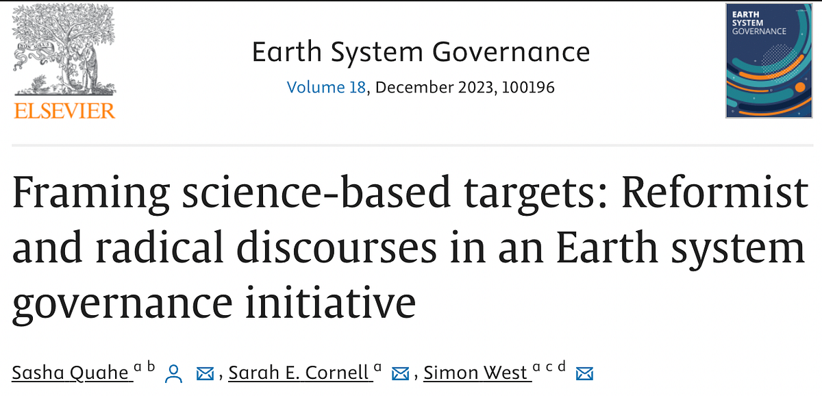 Science Based Targets: Transactionally Reformist or Transformatively ...