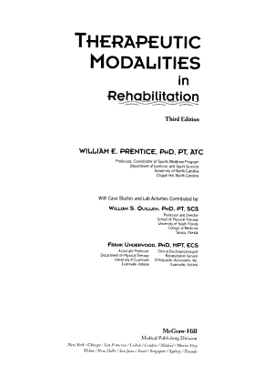 Therapeutic Modalities in Rehabilitation By William E. Prentice View ...