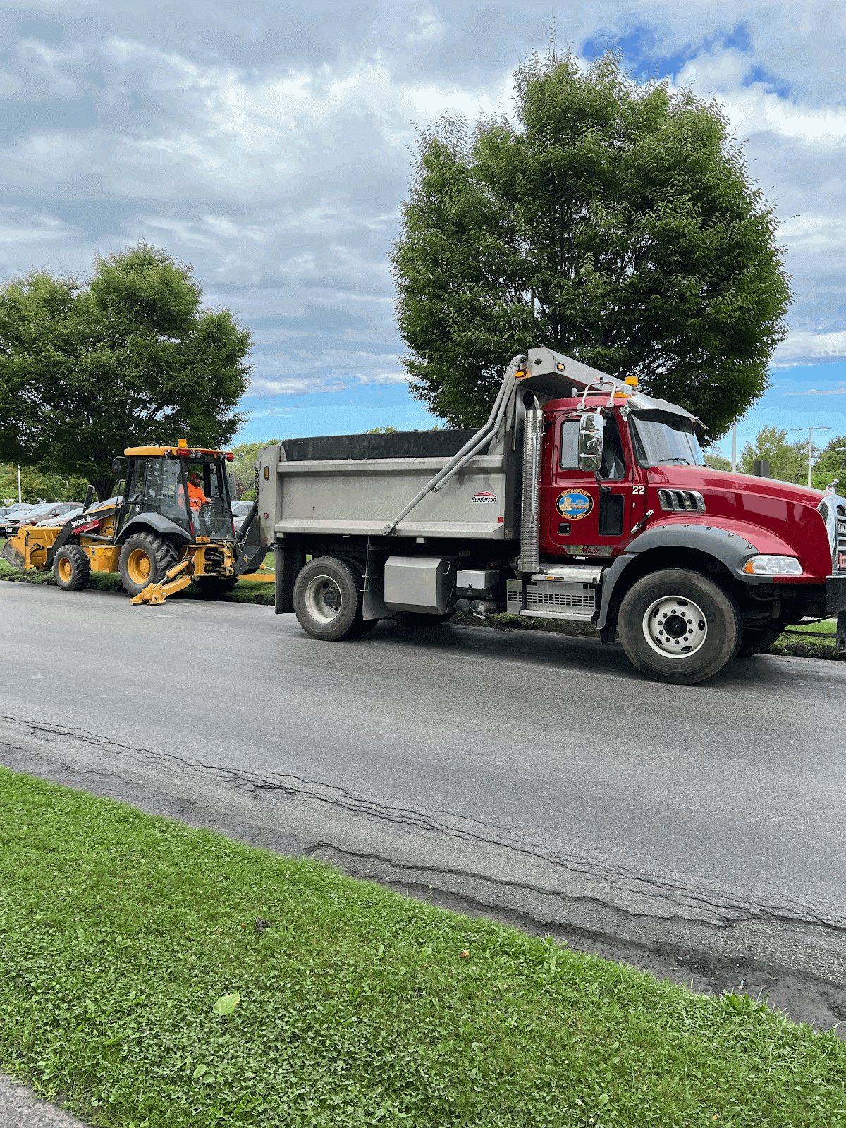Construction is ongoing on Holley Street, Brockport, N.Y., with the ...
