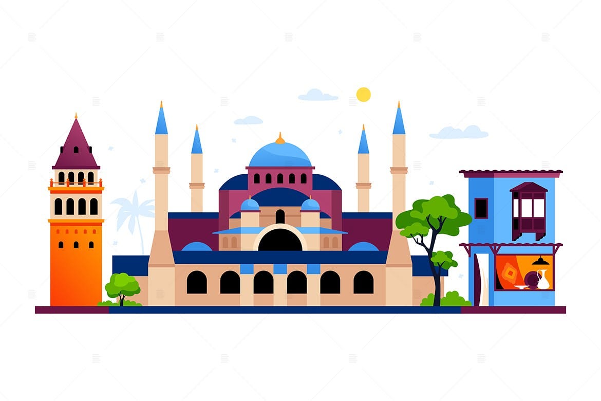 Sightseeing in Turkey, Landmarks — Illustration - Digitaldynamo - Medium