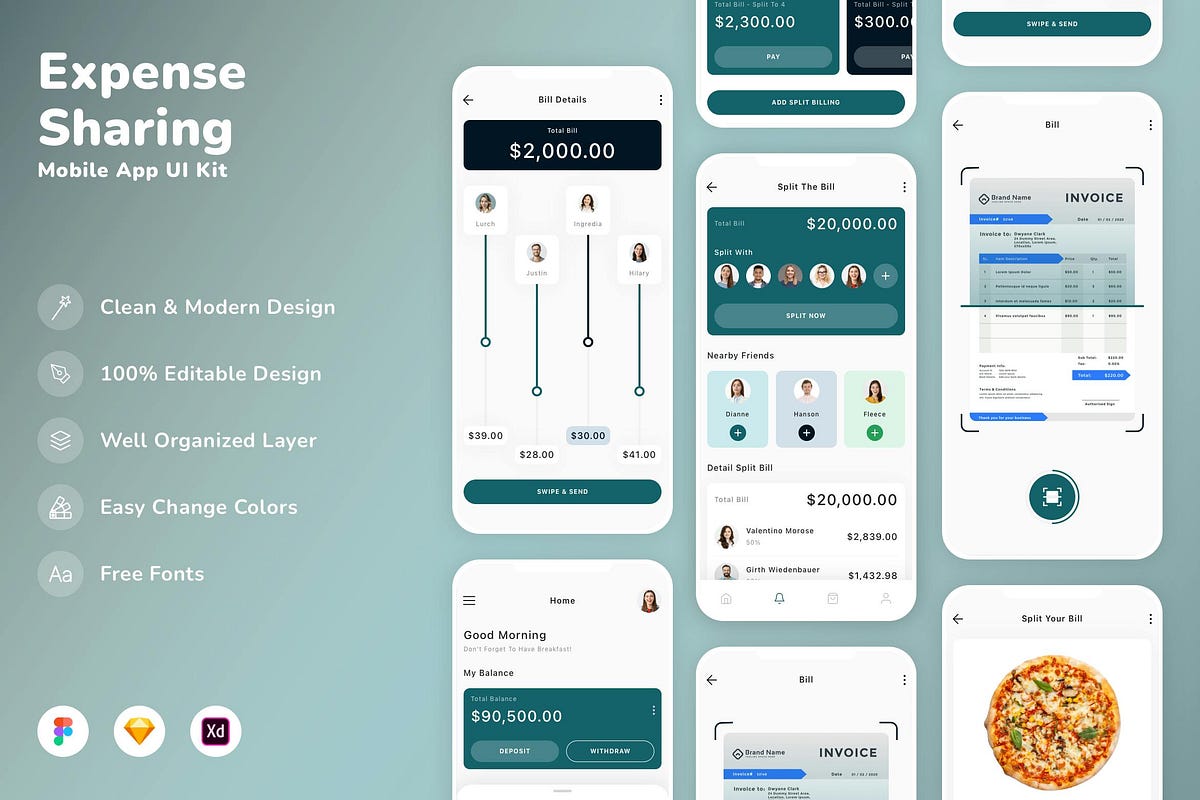 Expense Sharing Mobile App UI Kit | by Nebulaninja | Aug, 2024 | Medium