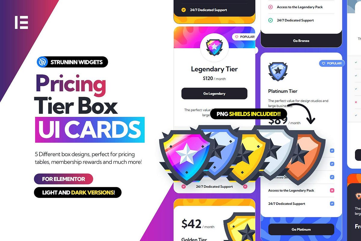 Pricing Tier Box — UI Cards for Elementor - Holoherald - Medium