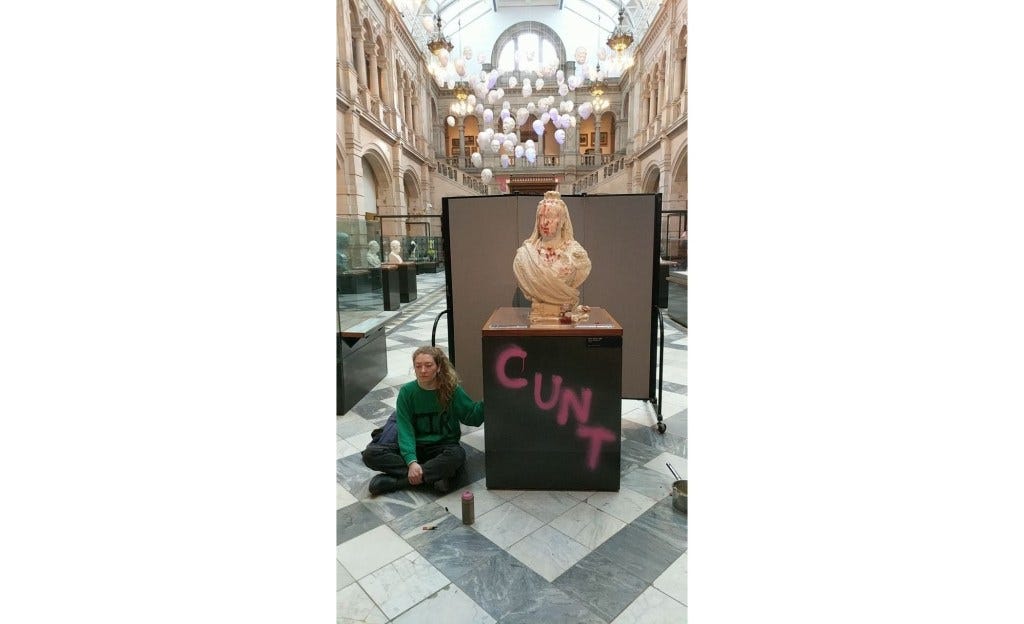 Activists Pour Porridge and Spray Soup on Queen Victoria Sculptures in ...