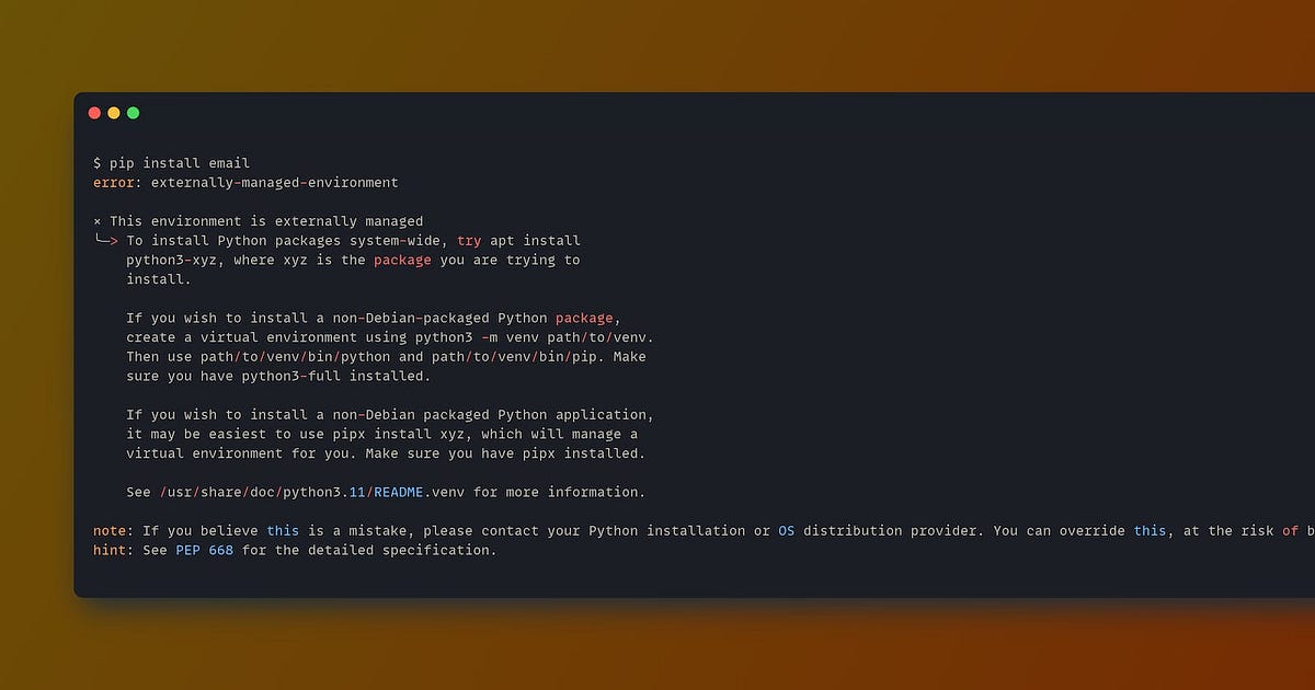 Overcoming Python Package Installation Challenges in Ubuntu 23.04 and Debian: A Guide to Using ...