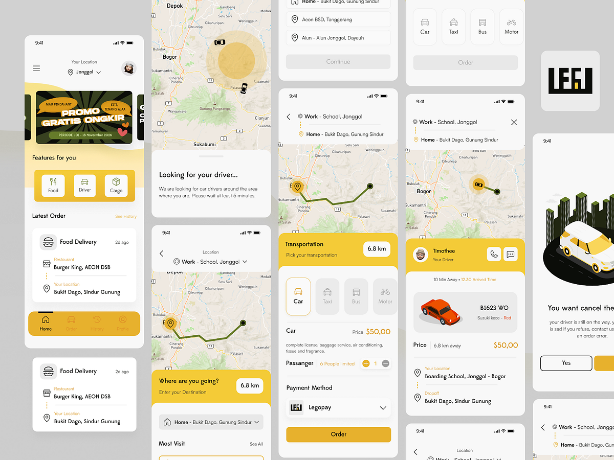 Driver app — UI UX Design. Bismillahirahmanirahim | by Sifa Aliandra 🐙 ...