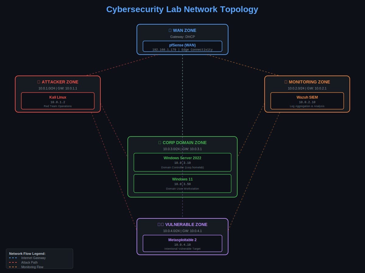 Stop Building “Flat” Labs: How I Simulated a Real Corporate SOC with Wazuh & pfSense | by ...