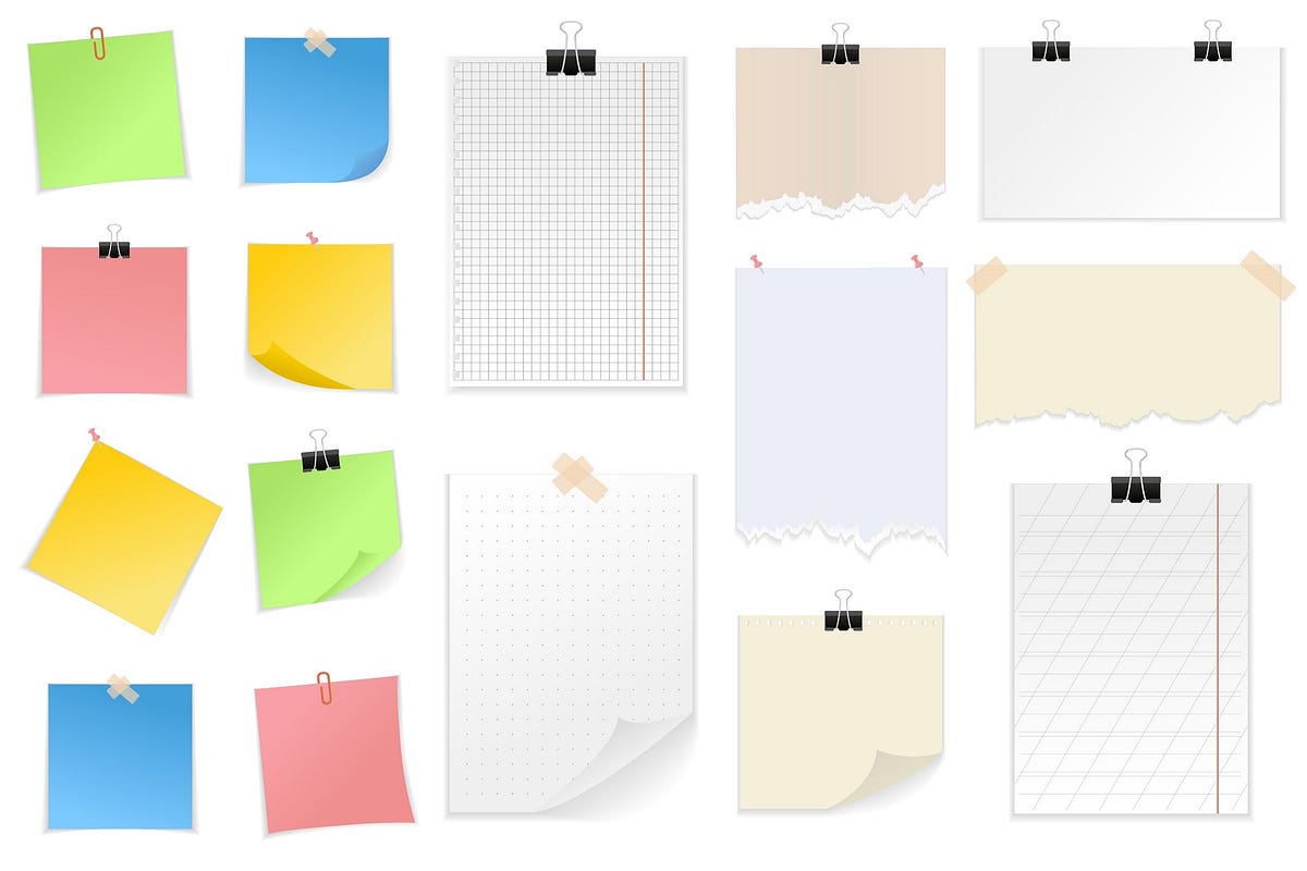 Note Papers Vector Set - Luminouslabyrinth - Medium