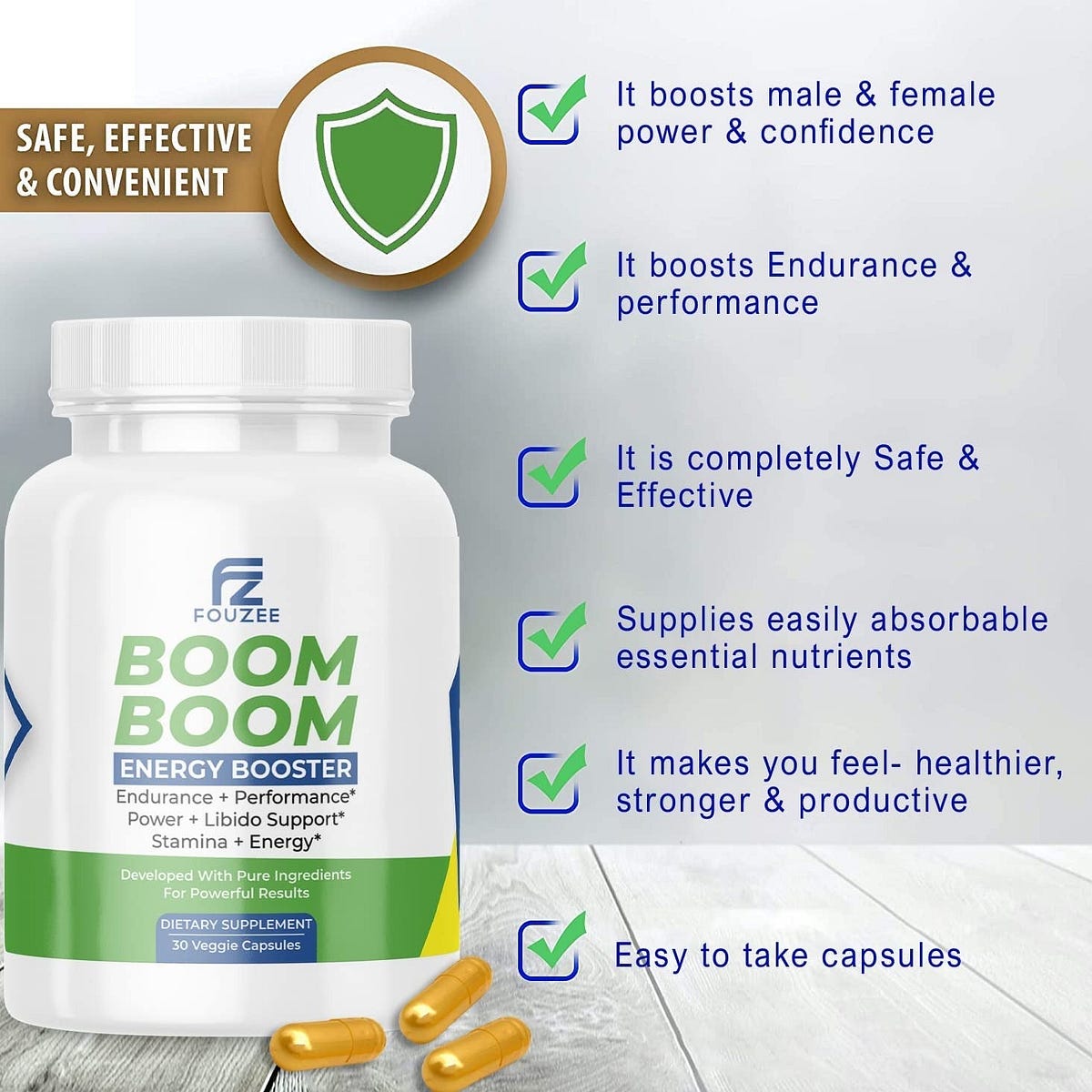 FOUZEE Boom Boom Energy Booster Vegan Dietary Supplement | by Shoppers ...
