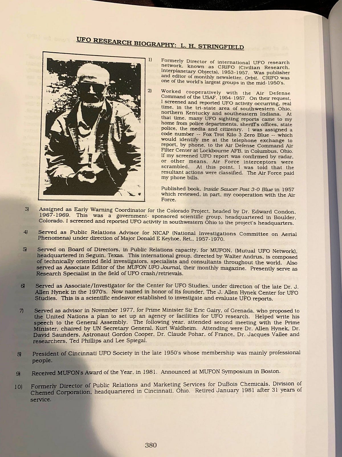 UAP/UFO Crash Retrieval Researcher/Author Leonard Stringfield was Army ...