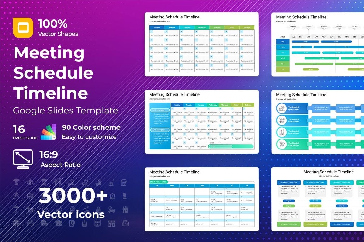 Meeting Schedule Timeline Google Slides Template | by Aetheralchemy ...