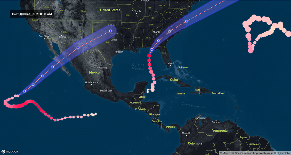 Mapping active hurricanes. By: Anna Barinova | by Mapbox | maps for ...