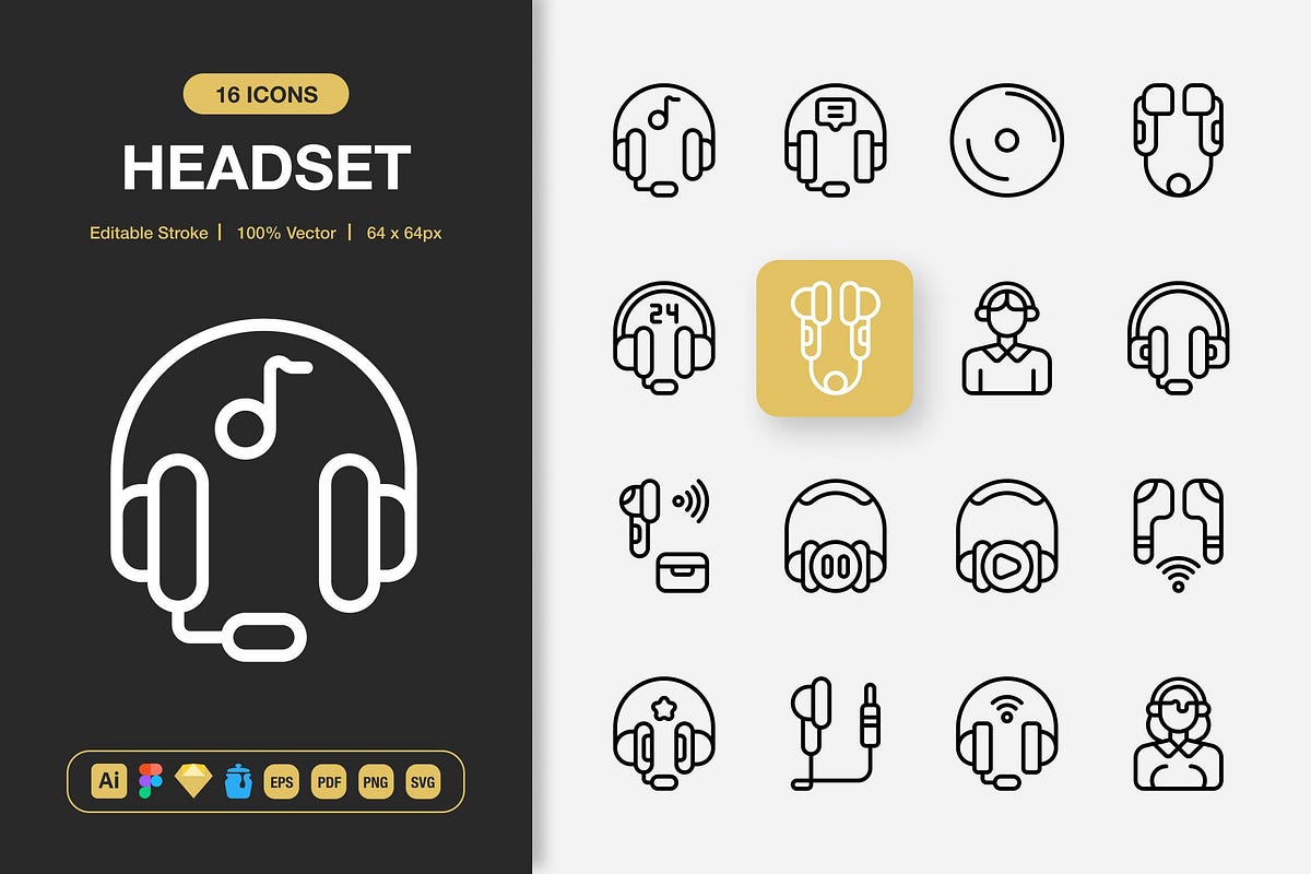 Headset Icons - Logosmith - Medium