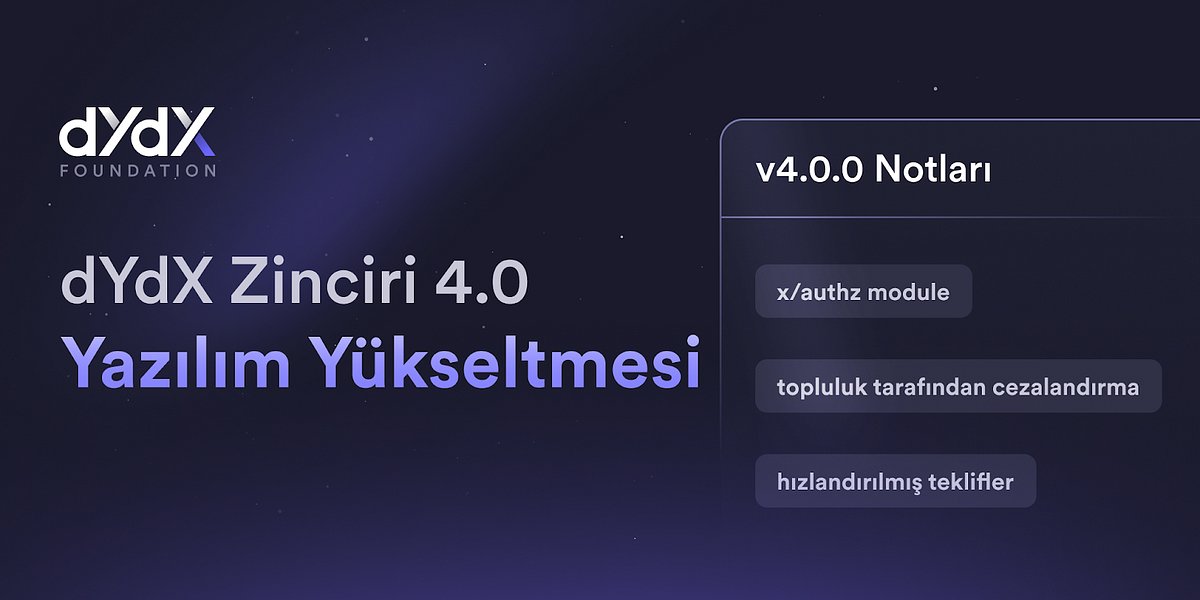 dYdX Zinciri 4.0. 5 Nisan 2024'te, dYdX topluluğu, dYdX… | by dYdX Türkiye | Medium