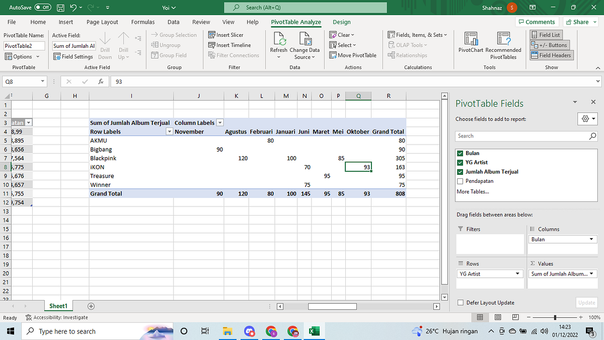 Tutorial Cuma 1 Menit Aja Belajar Pivot Table Excel | by Satria Excel ...