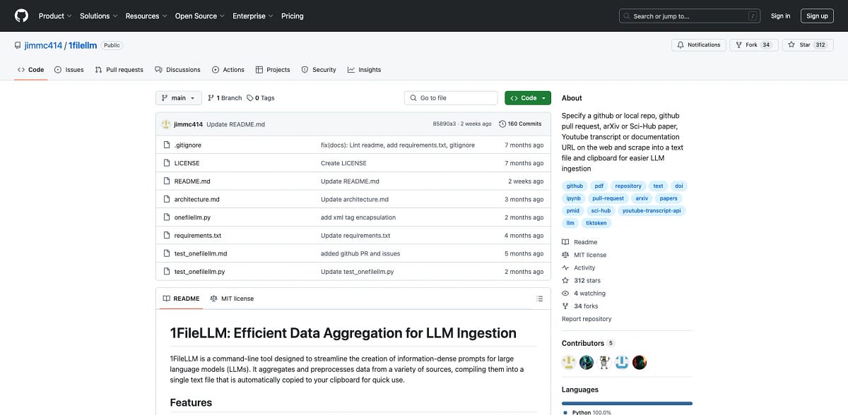 1filellm学习资源汇总 — 高效数据聚合工具助力LLM提示创建 - leonai - Medium