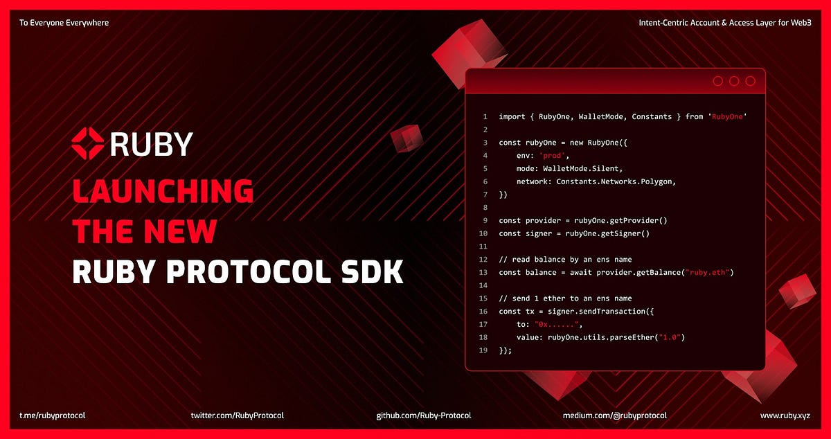 Launching The New Ruby Protocol SDK & Rebuilding Web3 Accounts And Accesses | by Ruby Protocol ...