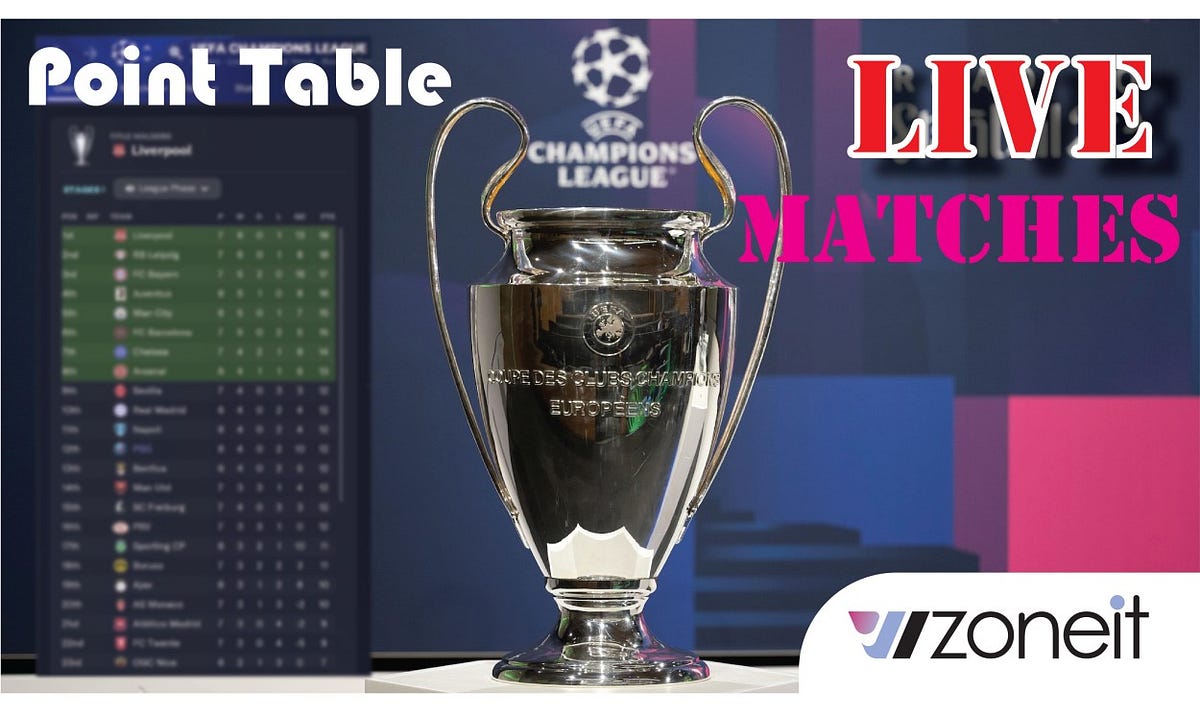 UEFA Champions League Live Match and Point Table 2023 | by Wzoneit | Nov, 2023 | Medium