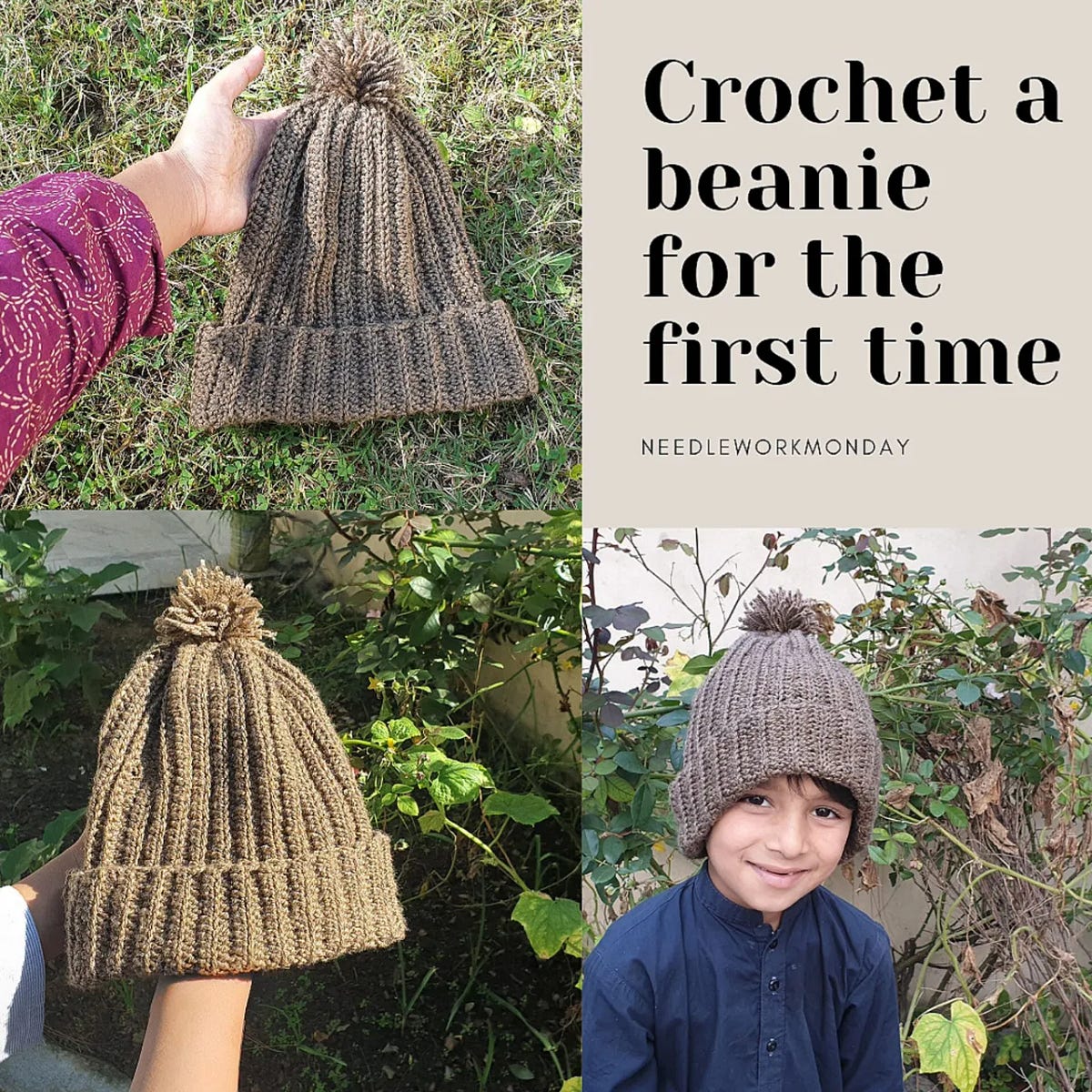 How i crocheted a beanie for my brother from scratch??? | by Huma khan ...
