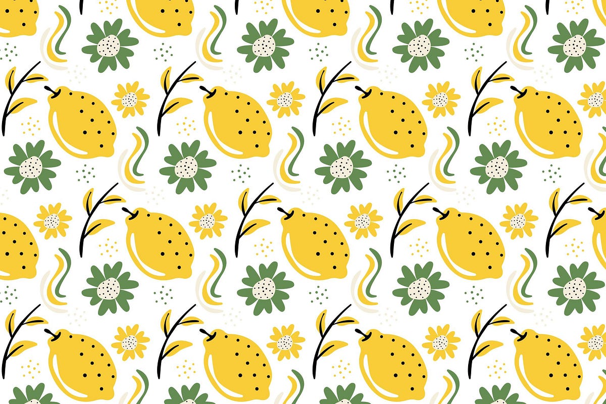 Lemon Pattern Background Patterns Graphics | by Mosaicmystique | Medium