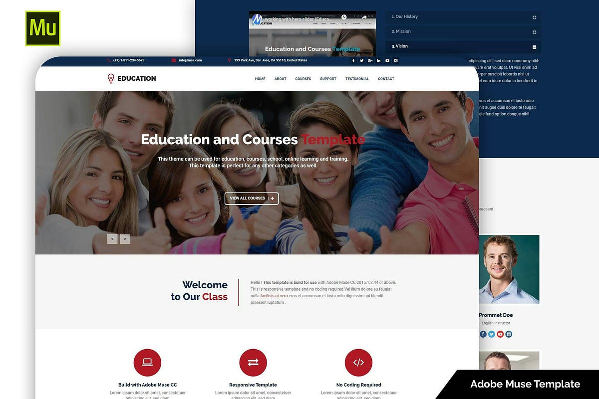Responsive Education Adobe Muse Template (CMS Templates) | by ...