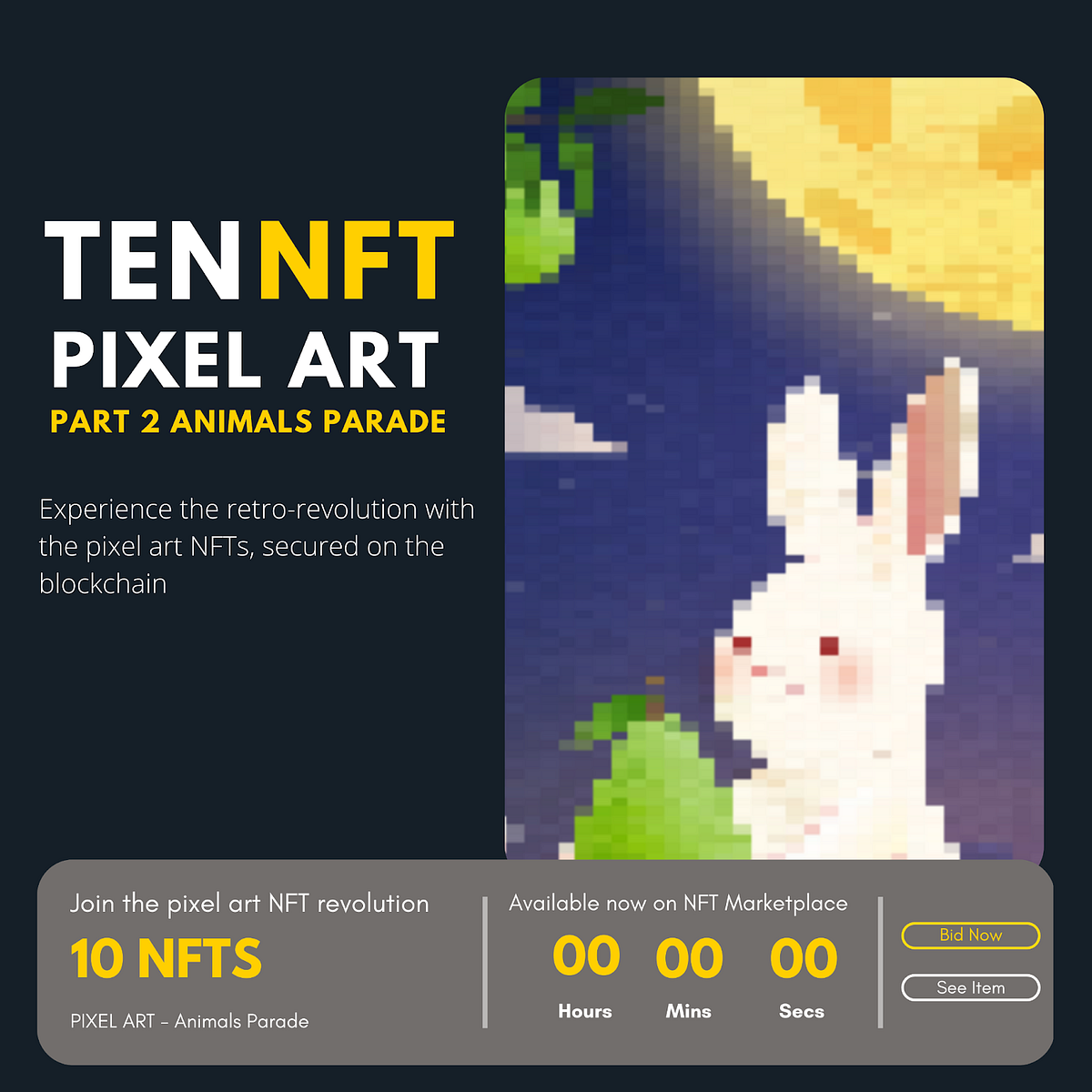 10 PIXEL ART NFTS (Part 2) — Animals Parade | by NFT Addictio 🌻 | Medium