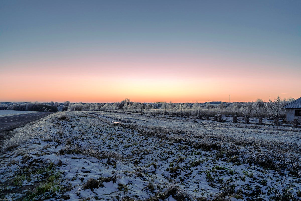 The First Snowfall of Winter. The first snow appears as a shrouded ...