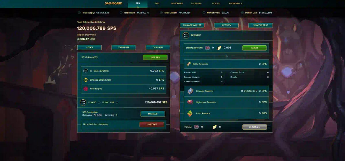 Splinterlands — I’ve tapped 120,000 SPS staked, but I am still hungry for more | by CryptoLife ...