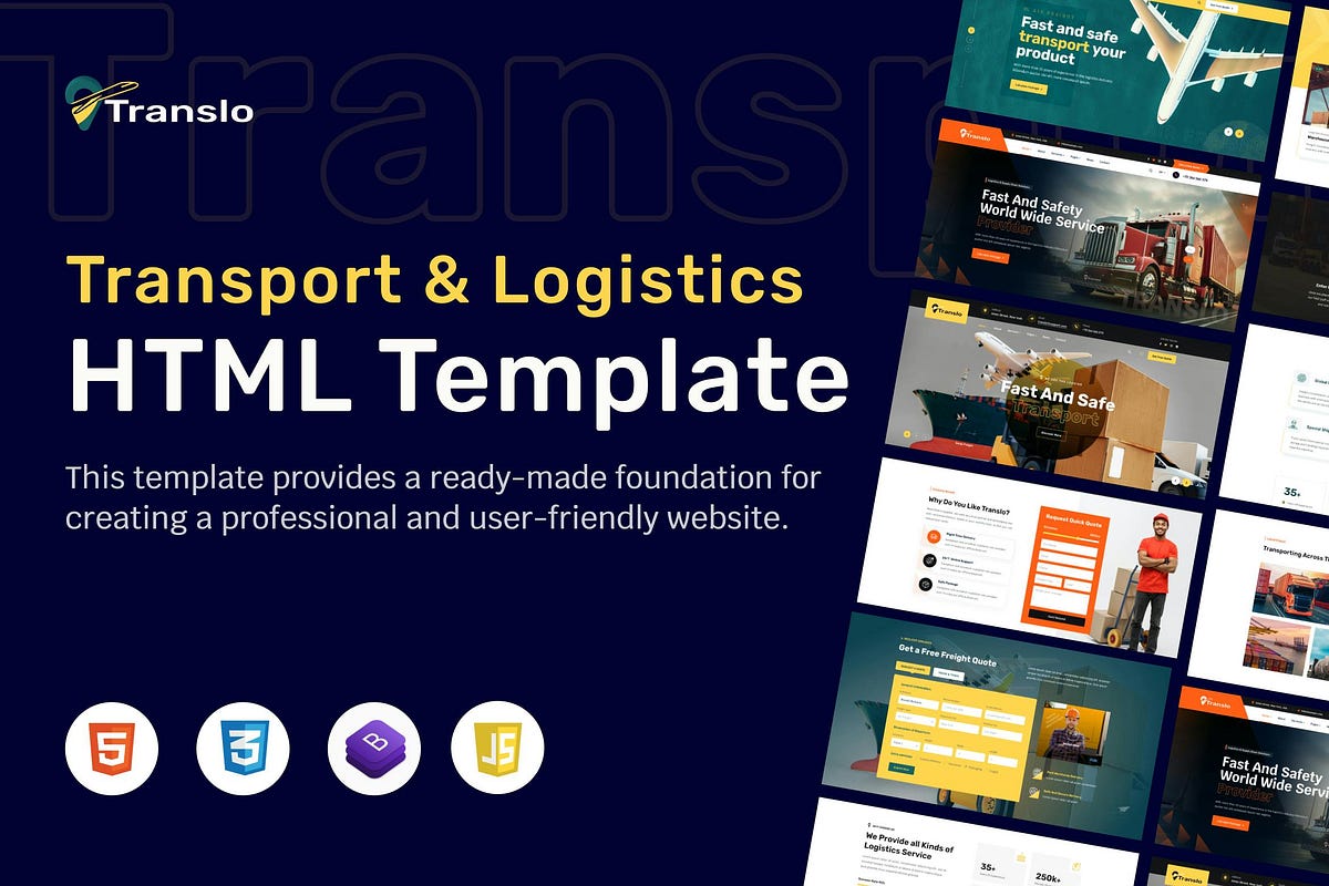 Translo — Transport and Logistics Html Template (Site Templates Web ...
