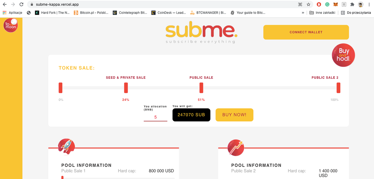 Subme.Cash public sale guide and Metamask Tutorial | by Michal Adamski | Subpad by Subme | Medium