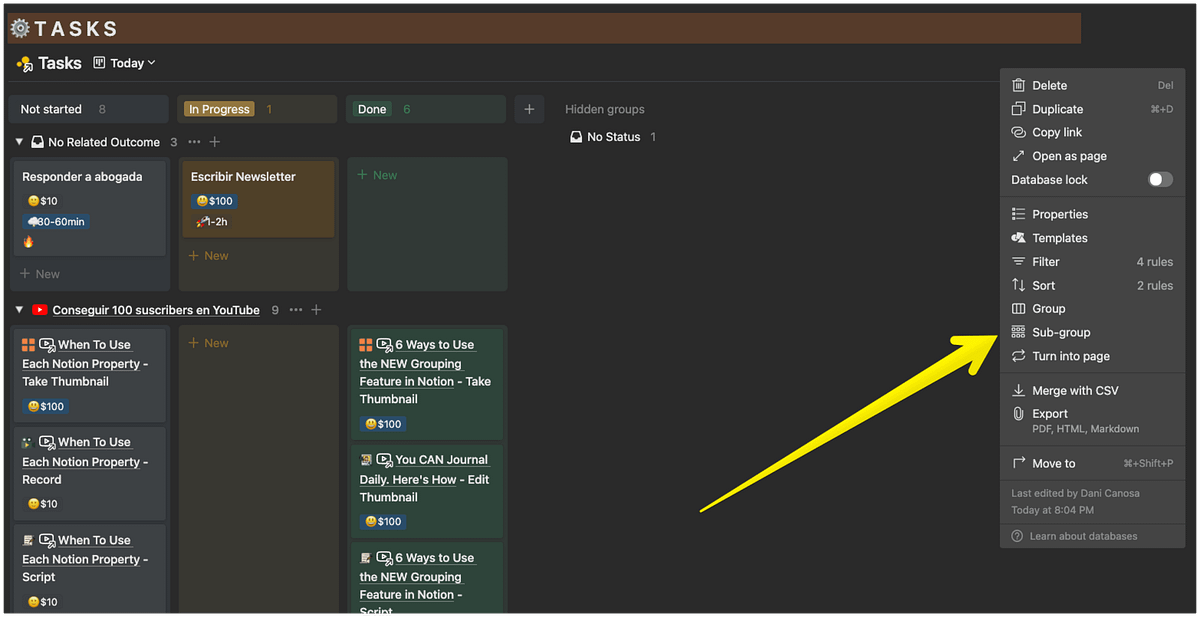 How To Use Notions New Grouping Feature. 6 Examples | by Daniel Canosa | Medium
