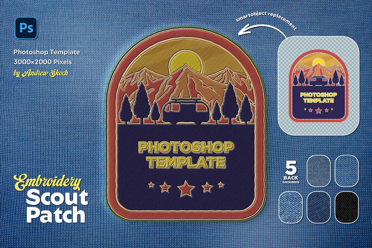 Embroidery Patch Mockup Product Mockups Graphic Templates | by ...