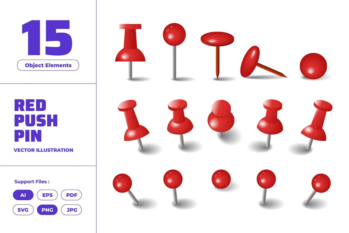 Red Push Pin Mark Paper | by Svginnovator | Jul, 2024 | Medium