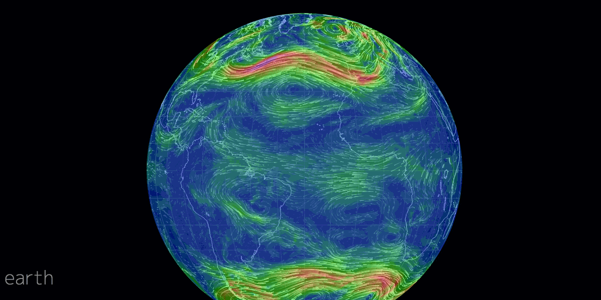 Incrível mapa de ventos no Planeta Terra em tempo real | by Polyteck ...