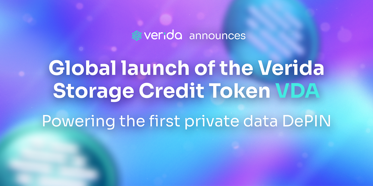 Verida Announces the global launch of the VDA Storage Credit Token — powering the first private ...