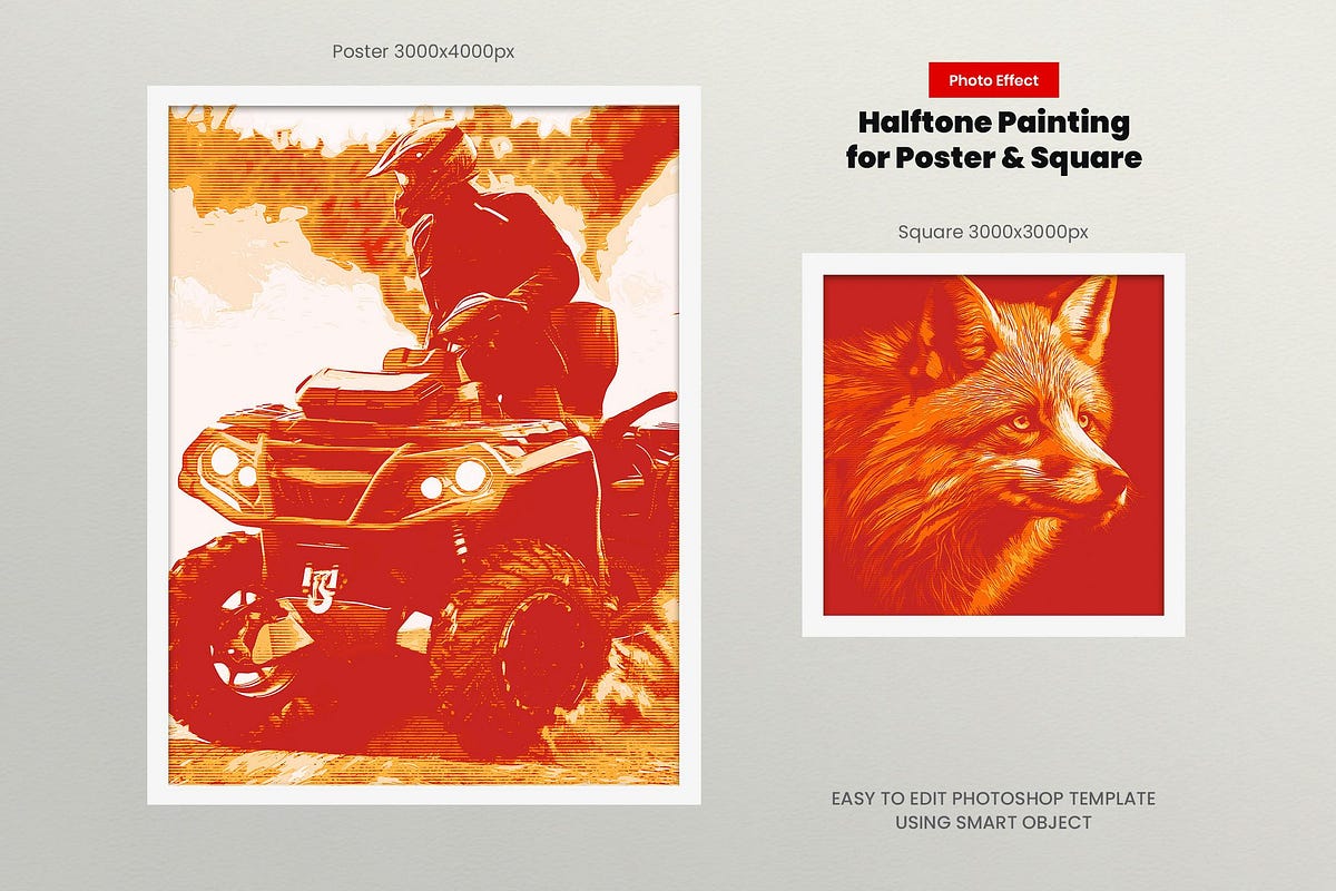 Halftone Painting Square And Poster Effect - Colormaster - Medium