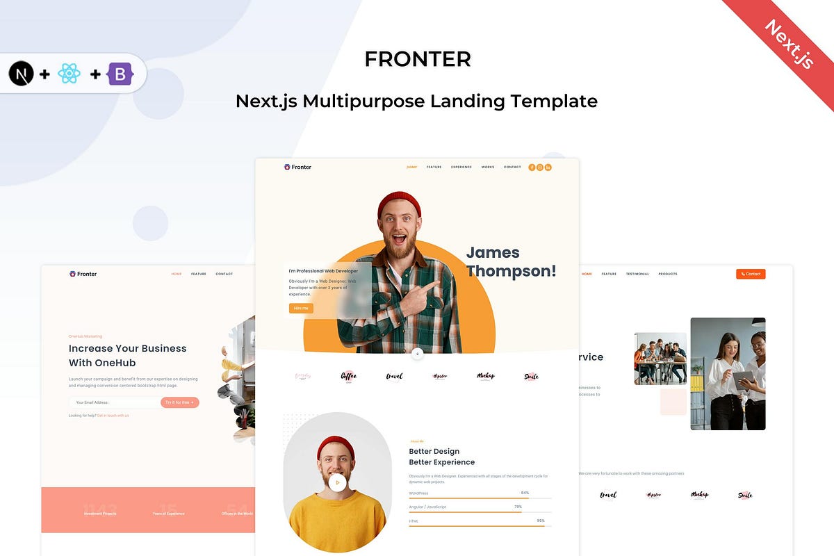 Fronter — Next.js Multipurpose Landing Template | by Digitaldynamo ...