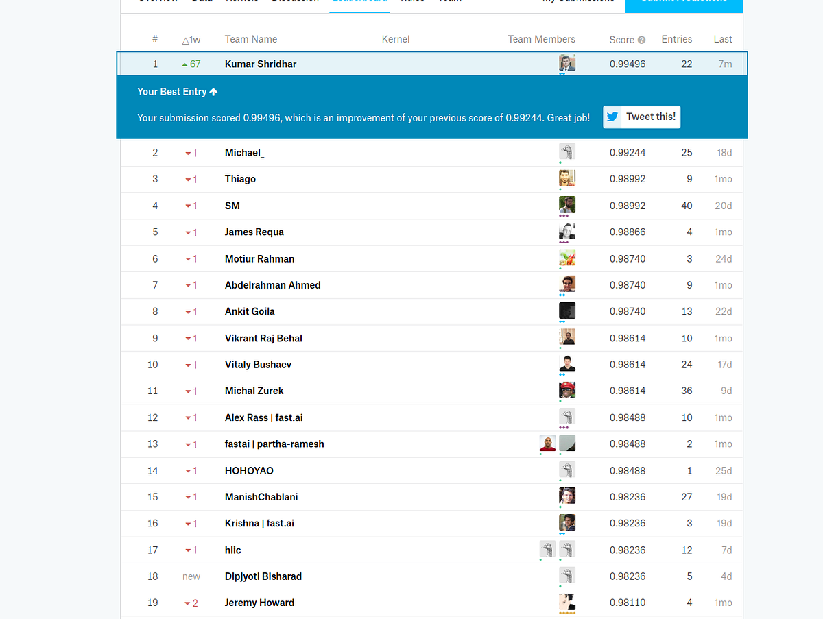 Kaggle #1 Winning Approach for Image Classification Challenge | by Kumar Shridhar | NeuralSpace ...
