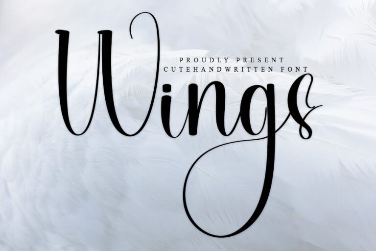 Wings Font Free Download - ishirakawamary - Medium
