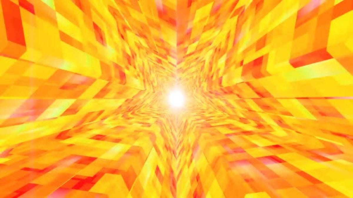 Fast Star Shaped Yellow Color Abstract Endless Moving Flowing Tunnel ...