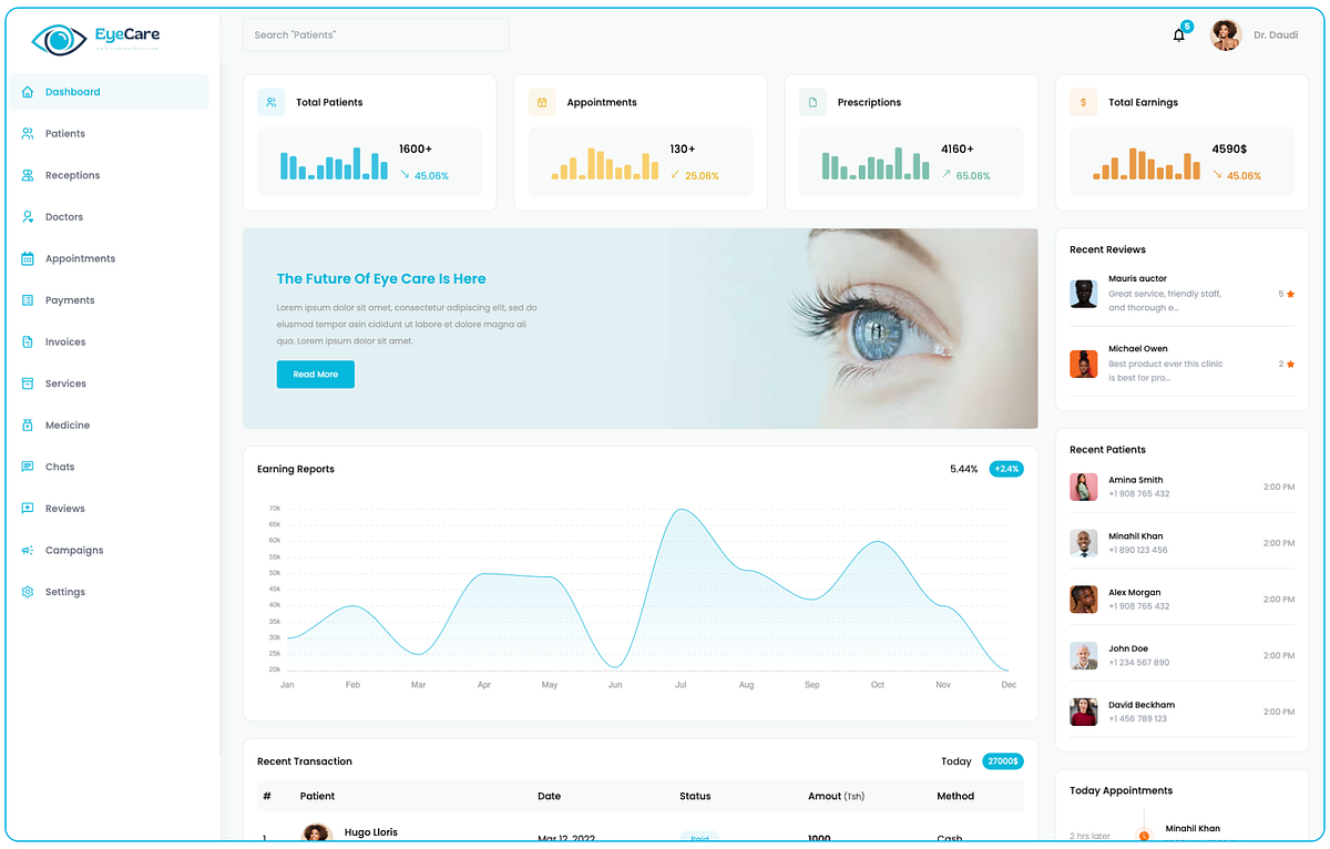 Modern Clinic Management System with ReactJS | by Irene Arvydas Ranonis ...