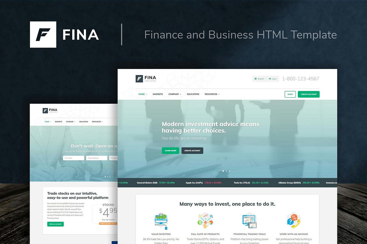 Fina Site Templates Web Templates | by Digitaldynamo | Medium
