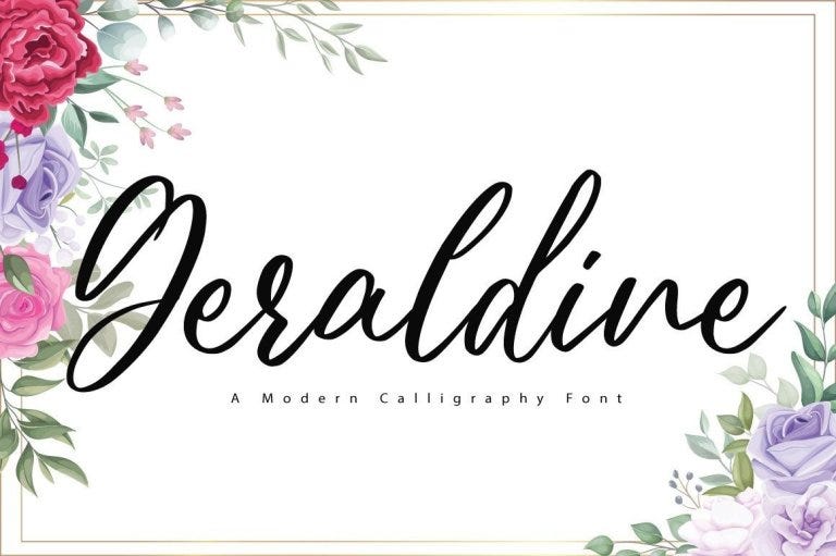 Geraldine Font Free Download & Preview - audrey97 - Medium
