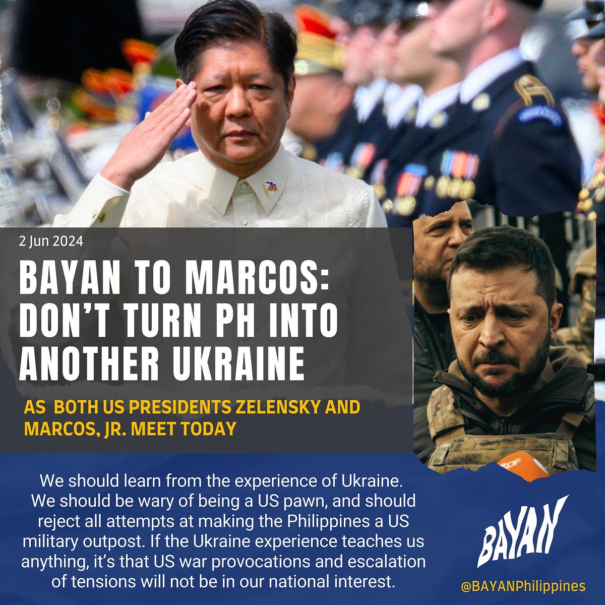 Bayan to Marcos: Don’t turn PH into another Ukraine | by Bagong Alyansang Makabayan - National ...