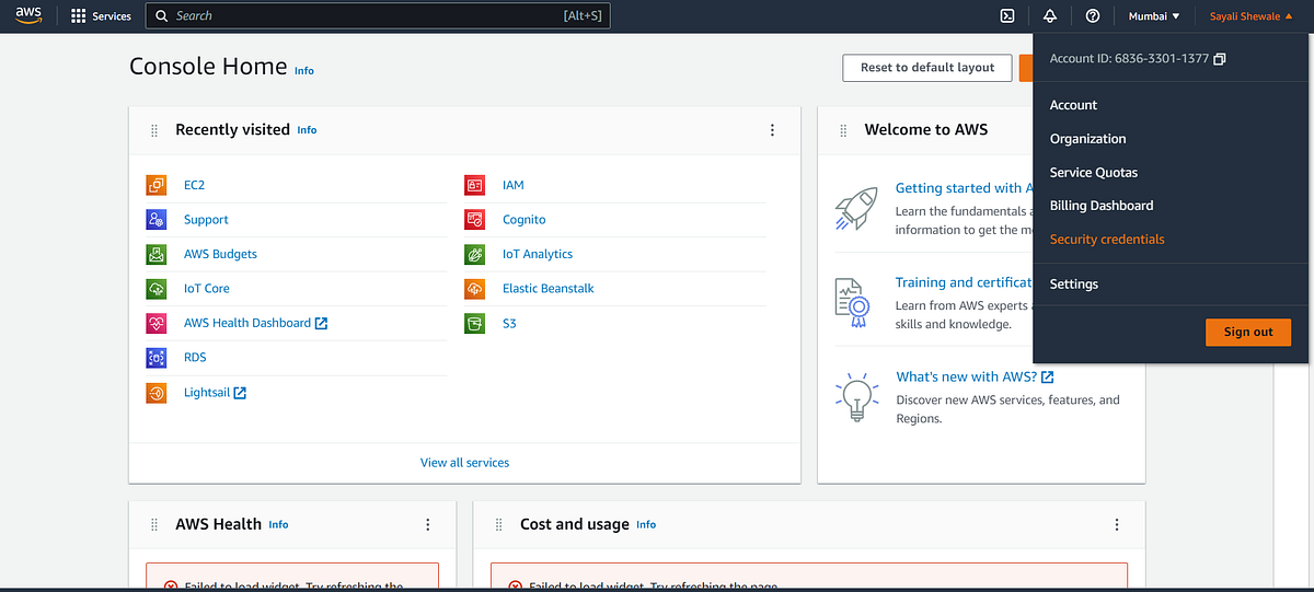 IAM Programmatic access and AWS CLI | by Sayali Shewale | Medium