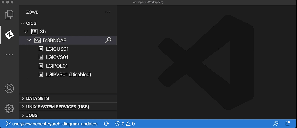 Using the Zowe Explorer extension for CICS | by Andrew | Zowe | Medium