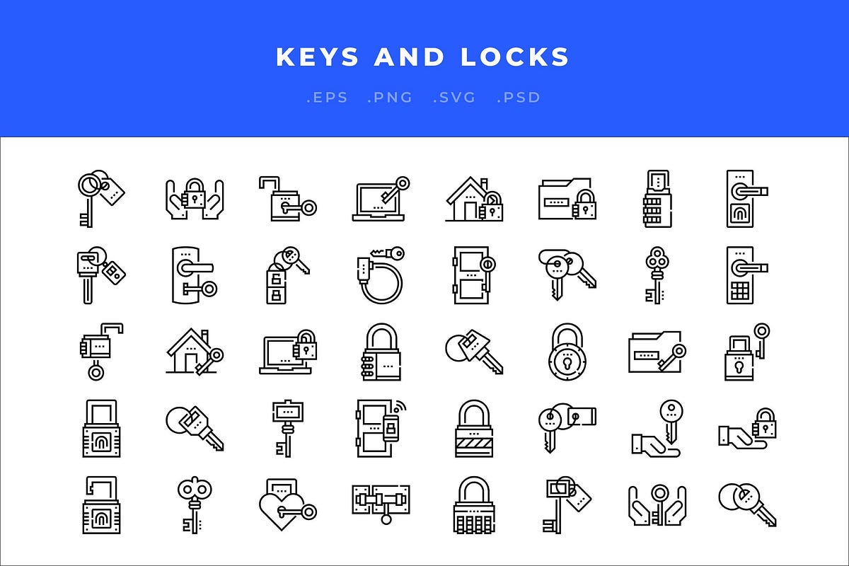 Keys And Locks Icons | by Illustrapro | Jun, 2024 | Medium