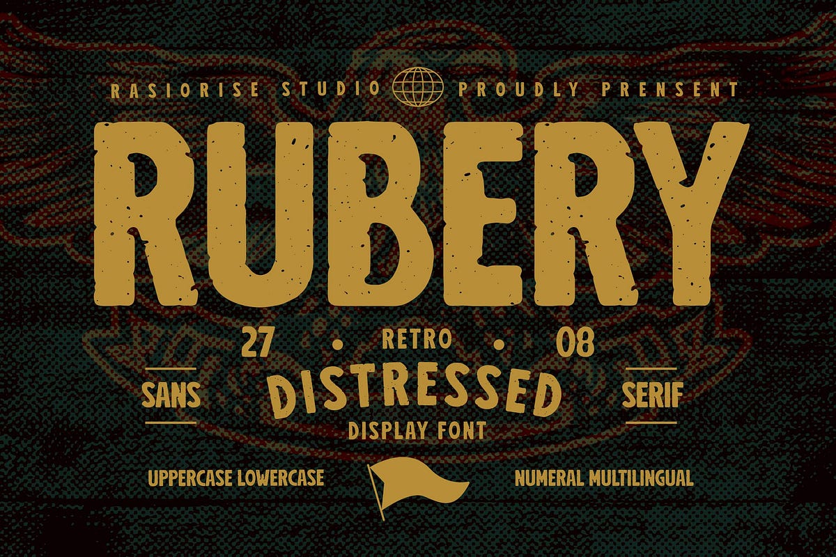 Rubery — Distressed Sans Serif Font | by Cybercrescent | Sep, 2024 | Medium