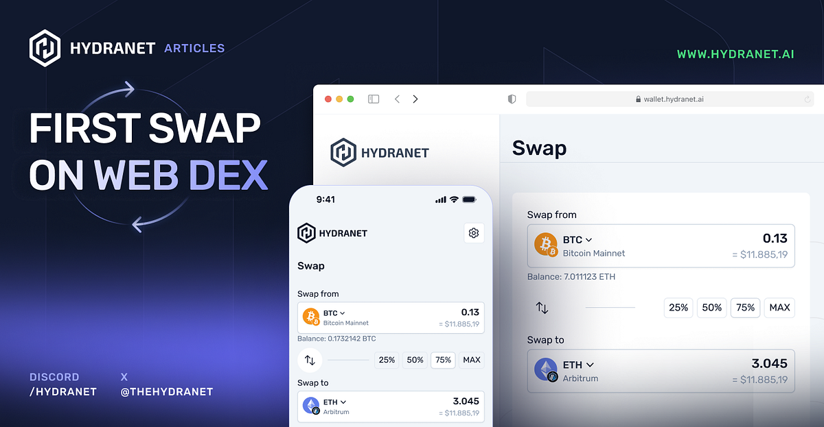 First swap on Web DEX!. We’re thrilled to announce that… | by HYDRANET | HYDRANET | Nov, 2024 ...