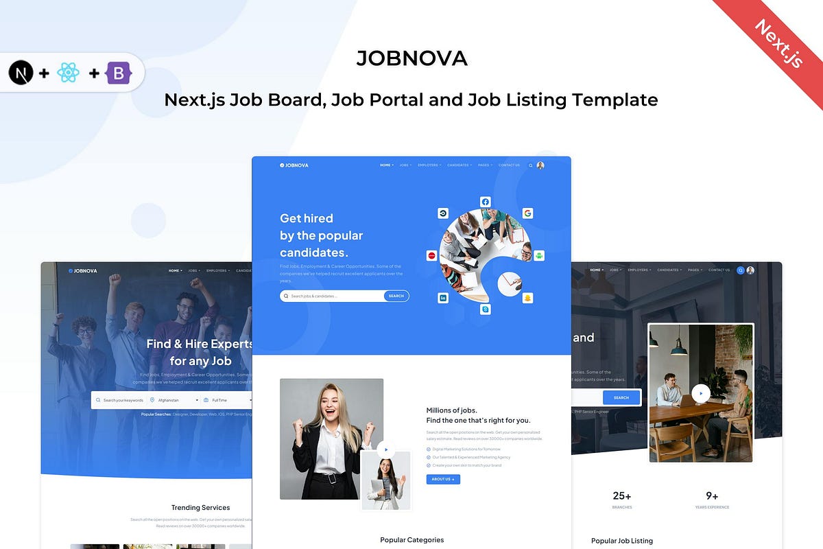 Jobnova — Next Js Job Listing Template | by Digitaldynamo | Medium